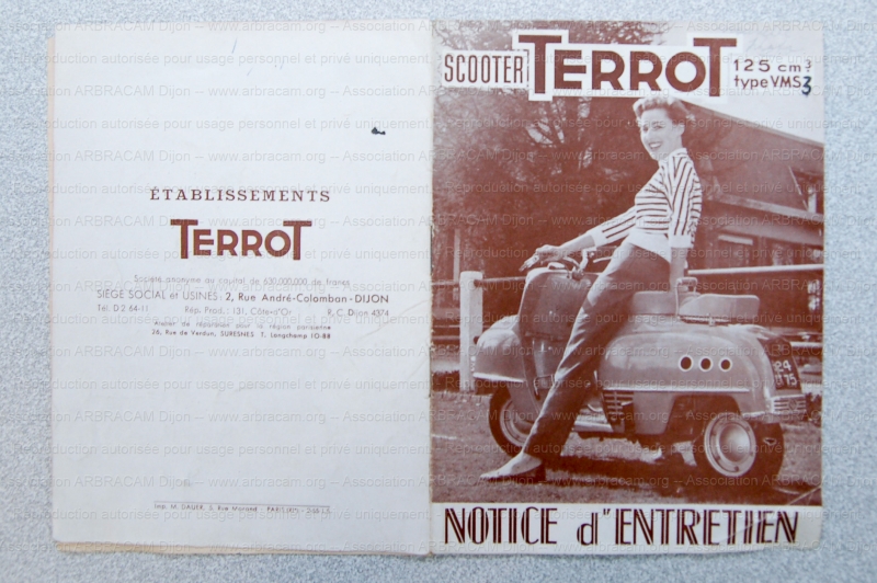 Notice entretien 125cc scooter Terrot VMS3 1276 - TERROT ARBRACAM DIJON